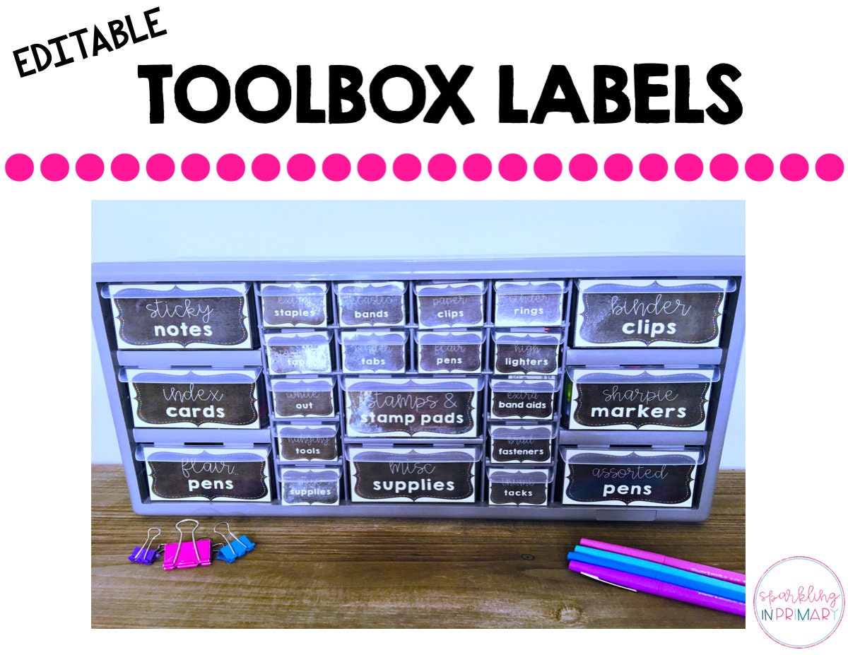 Chalkboard Teacher Toolbox Editable Labels | Teacher Toolbox Labels ...