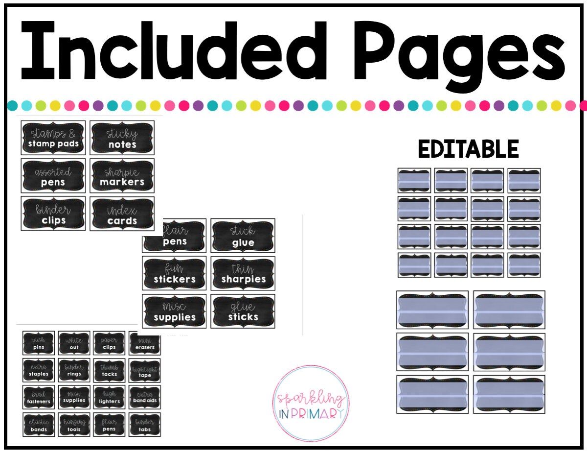 Chalkboard Teacher Toolbox Editable Labels | Teacher Toolbox Labels ...