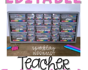 Bright Teacher Toolbox Editable Labels Teacher Toolbox Labels Colorful ...