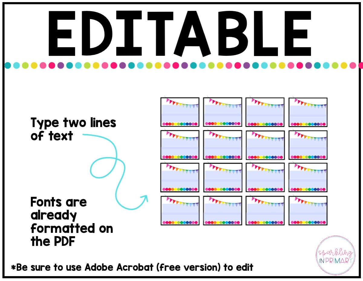 Bright Teacher Toolbox Editable Labels | Teacher Toolbox Labels ...