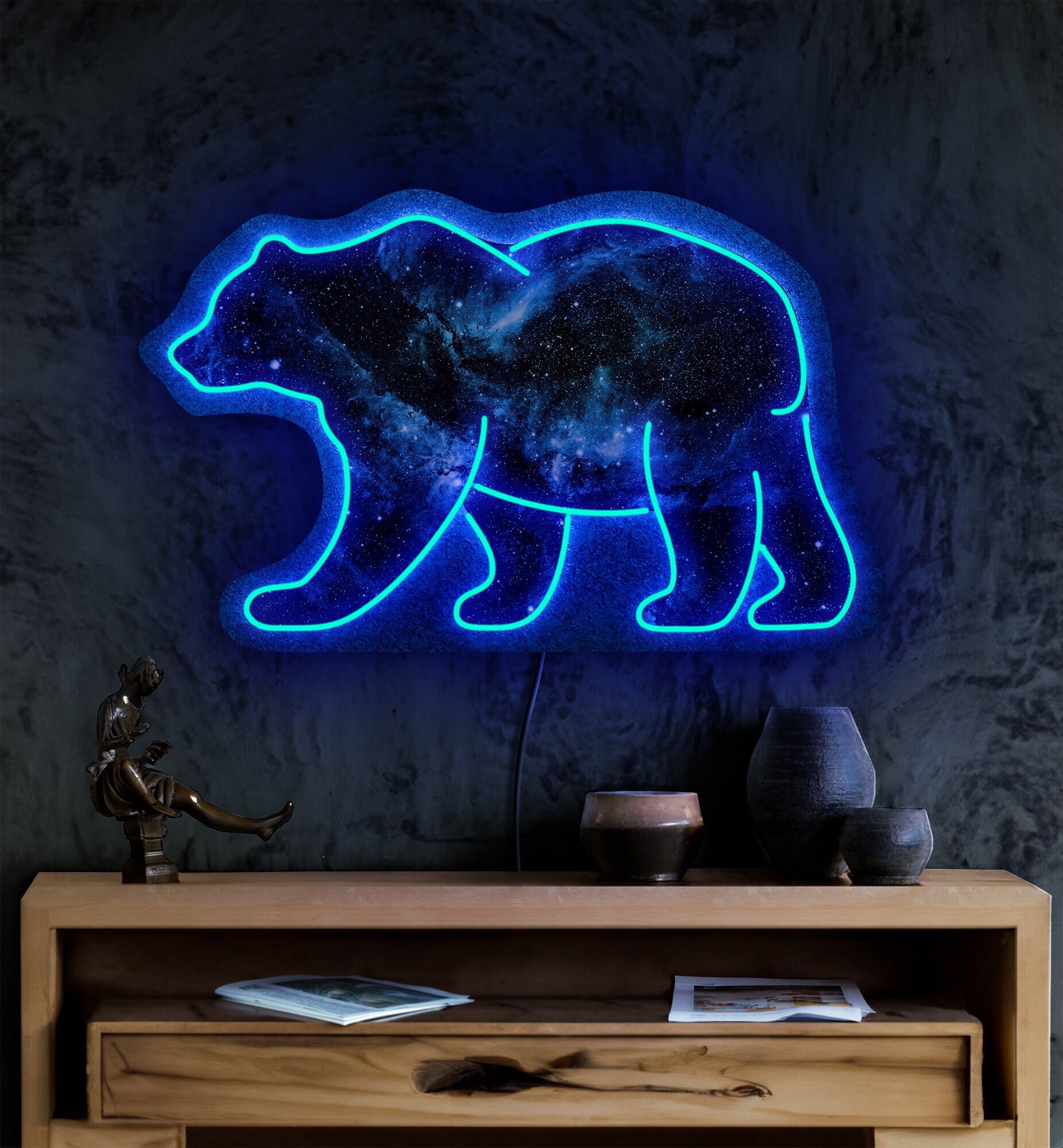 Bear Neon Sign Bear Led Sign Bear Sign Bear Artwork Bear - Etsy