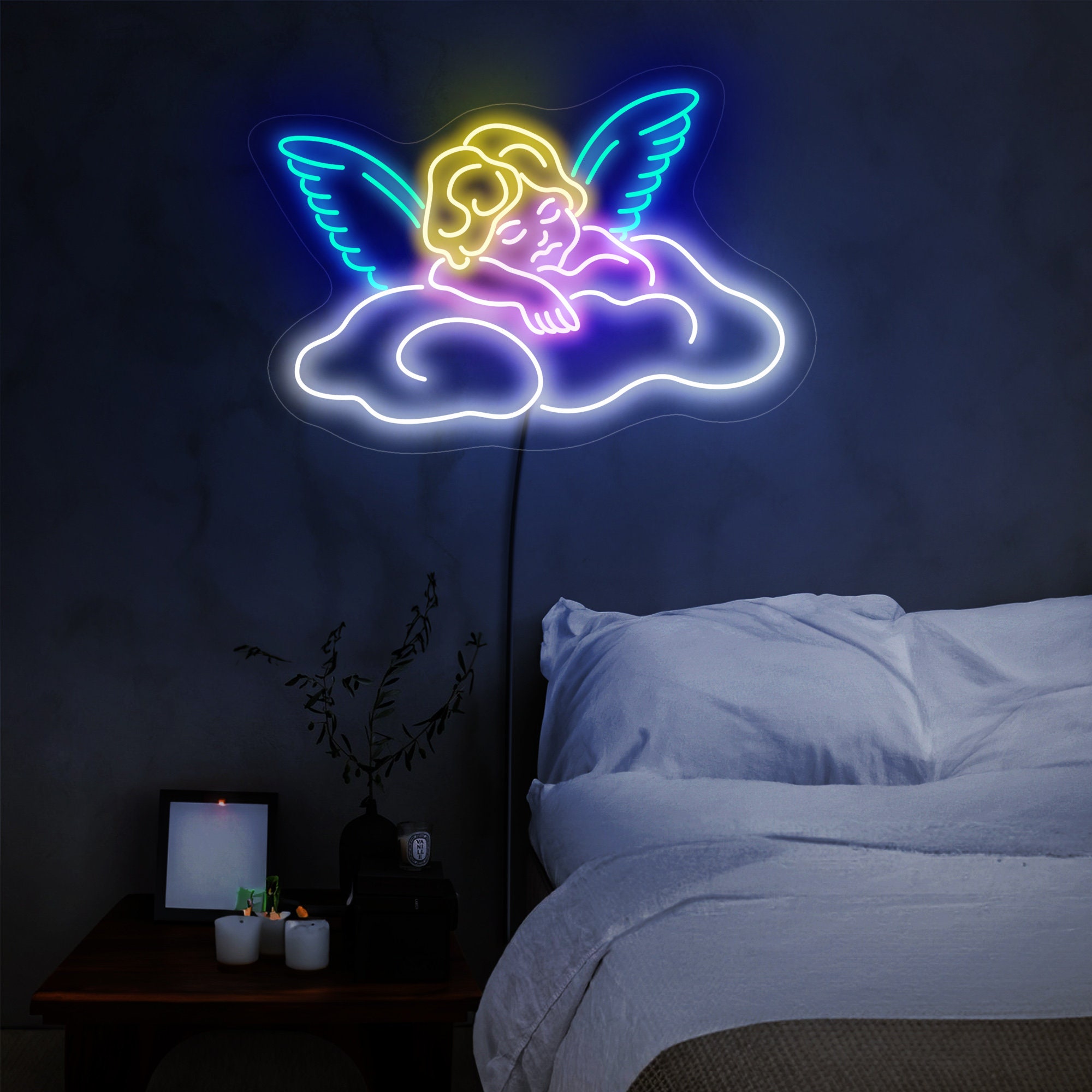 Sleeping Angel Neon Sign Angel Neon Light Angel Led Sign - Etsy