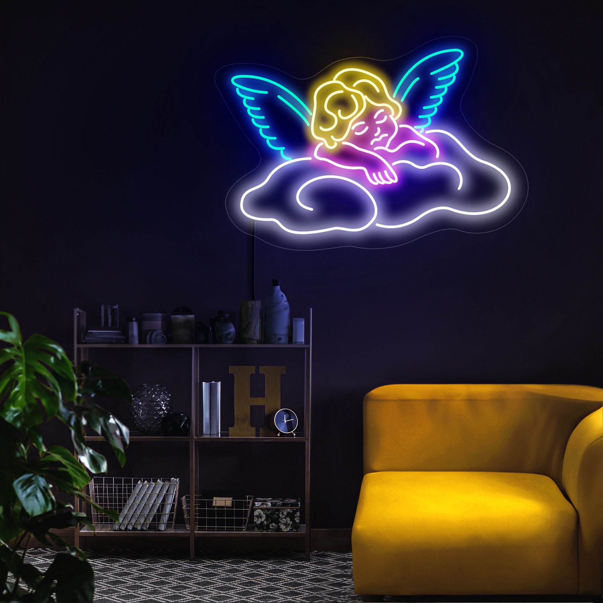 Sleeping Angel Neon Sign Angel Neon Light Angel Led Sign - Etsy