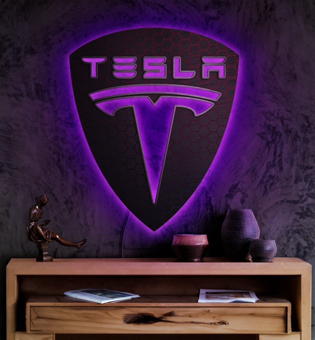 Tesla Neon Sign Tesla Led Tesla Car Sign Tesla Motors Logo - Etsy