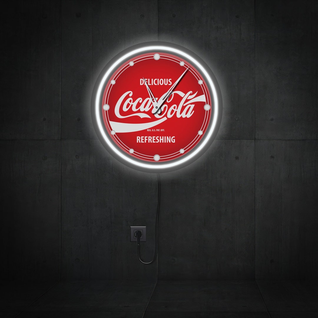 Coca Cola Wall Clock Coca Cola Neon Clock Coca Cola Light - Etsy