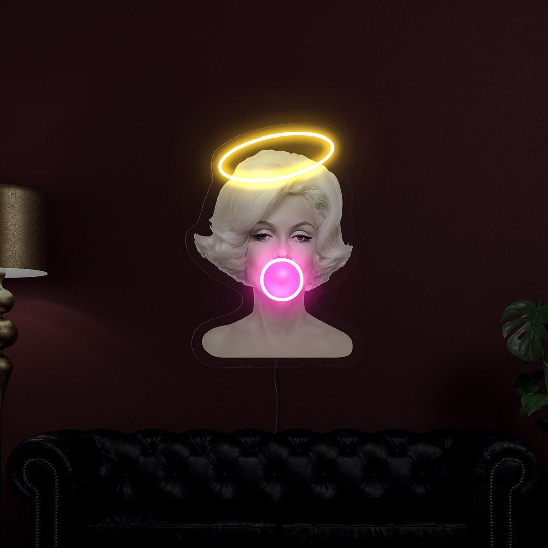 Marilyn Monroe Neon Sign Marilyn Monroe Bubble Gum Marilyn - Etsy