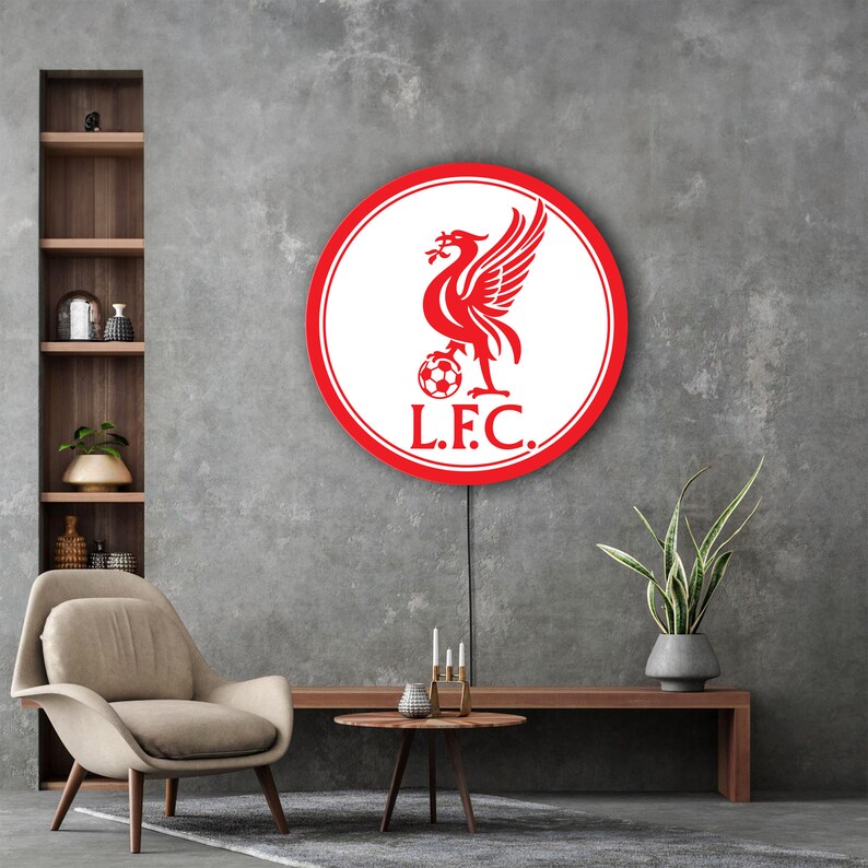 Lumière au néon Liverpool FC, mur lumineux LED Liverpool FC, logo ...