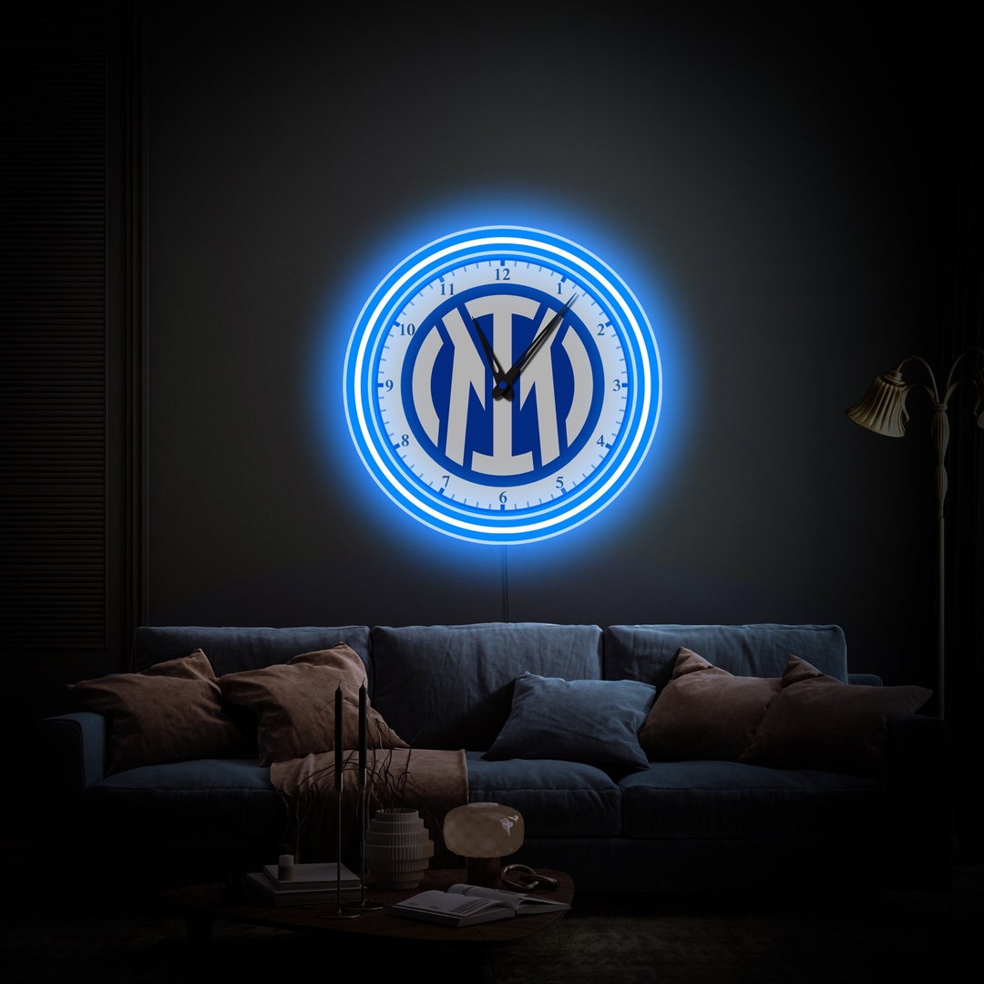 Inter Milan Wall Clock Inter Milan Logo Light Wall Clock - Etsy