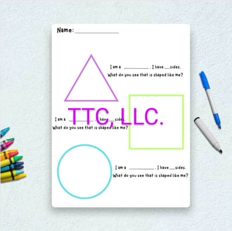 Kindergarten Pre-k Shapes Worksheet - Etsy