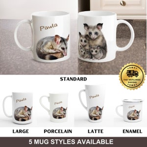 Personalized Possum Mug: Porcelain Enamel Coffee Cup - Etsy
