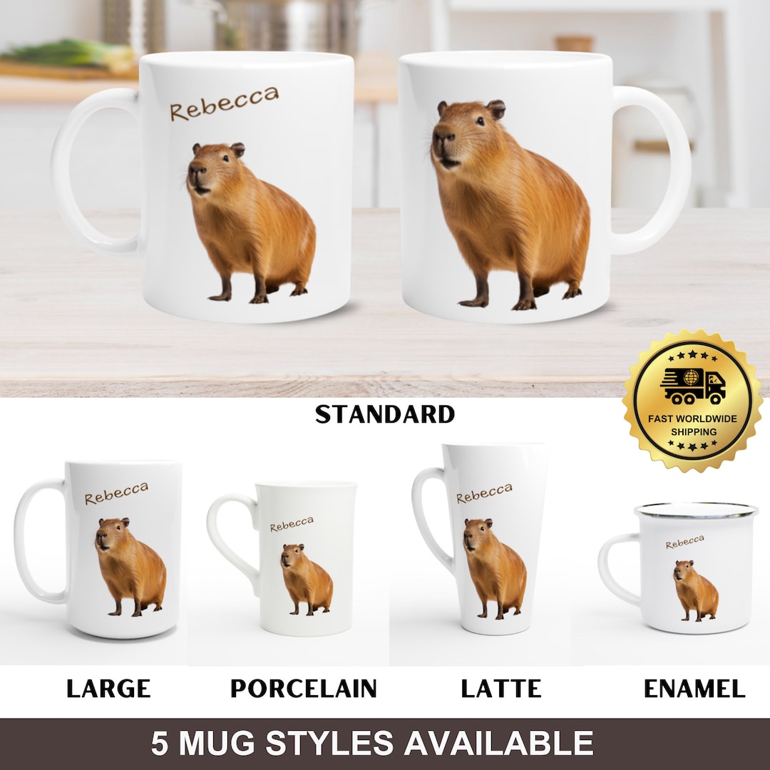 Personalized Capybara Mug Porcelain Enamel Coffee Tea Latte Mug Cup for ...
