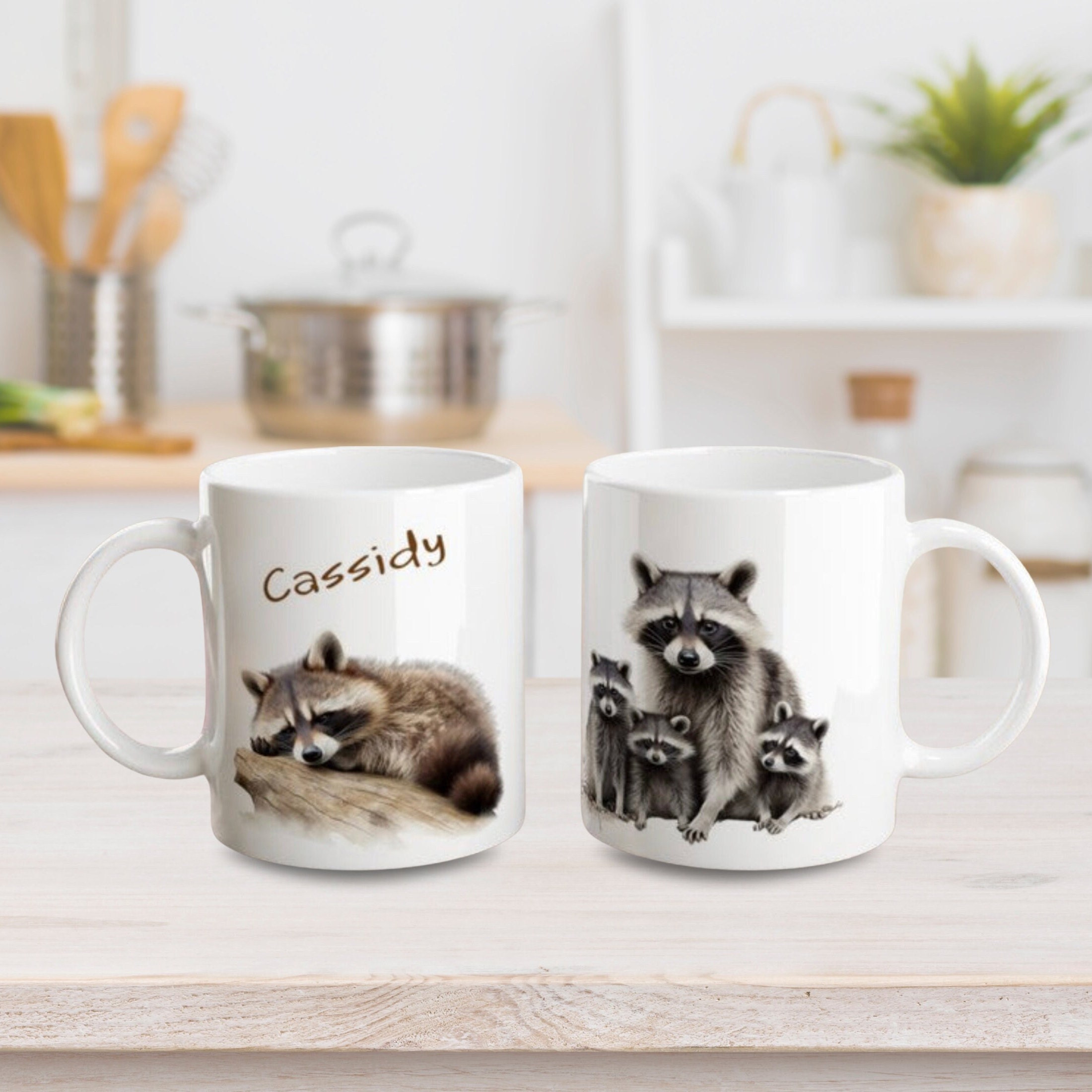 Personalized Raccoon Mug: Porcelain Enamel Coffee Cup - Etsy