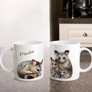 Personalized Possum Mug: Porcelain Enamel Coffee Cup - Etsy