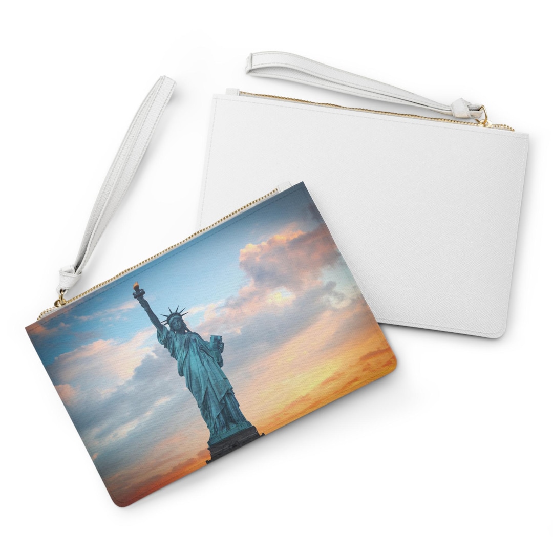 New York Inspired Clutch Bag, Statue of Liberty Handbag, Travel Purse ...