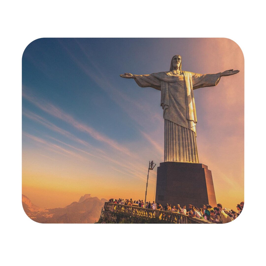 Christ the Redeemer Mouse Pad, Brazil Landmark Desk Mat, Religious ...