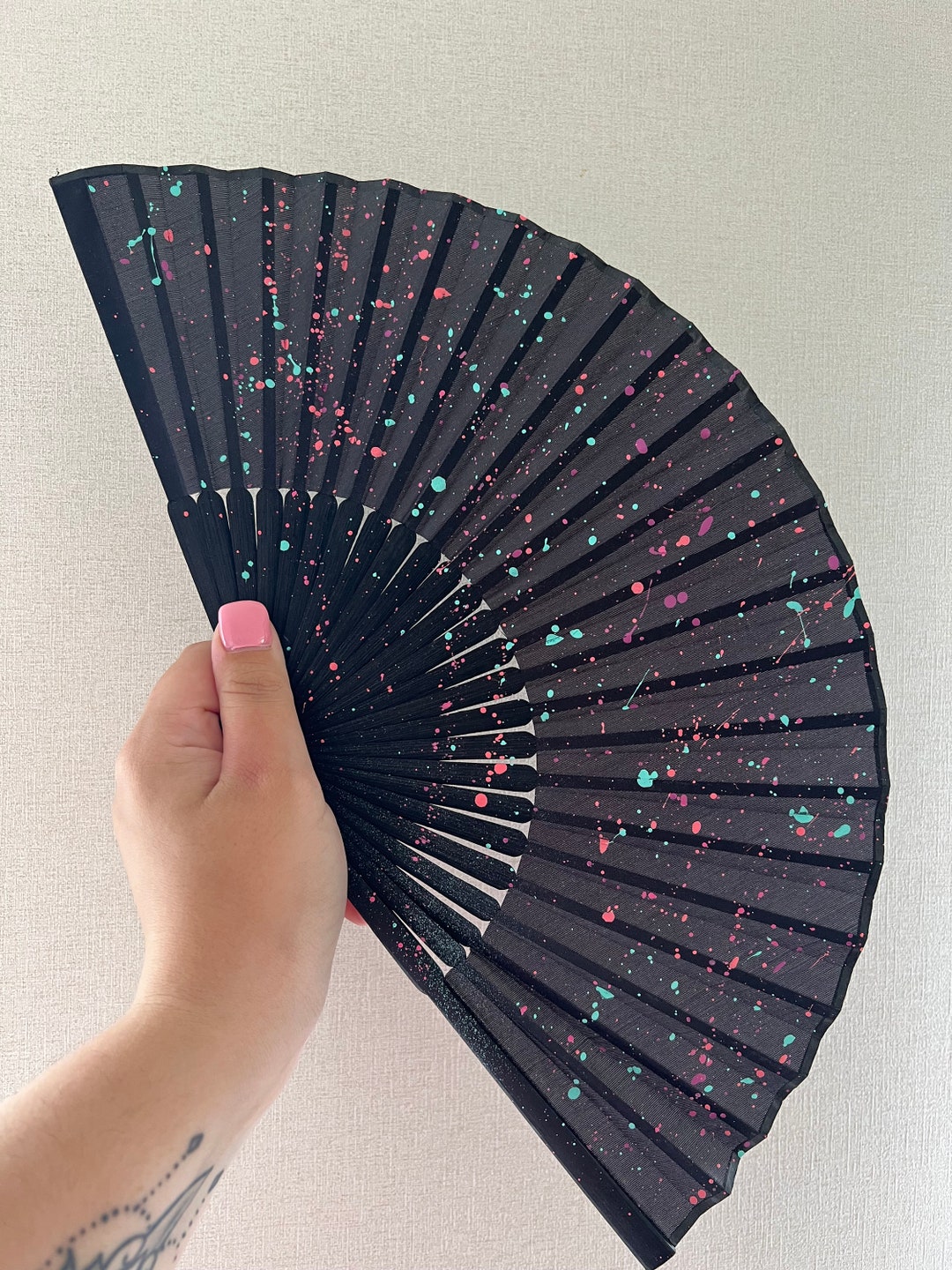 Paint Splatter Fan / Hand Folding Fan /rave / Party / Gift - Etsy UK