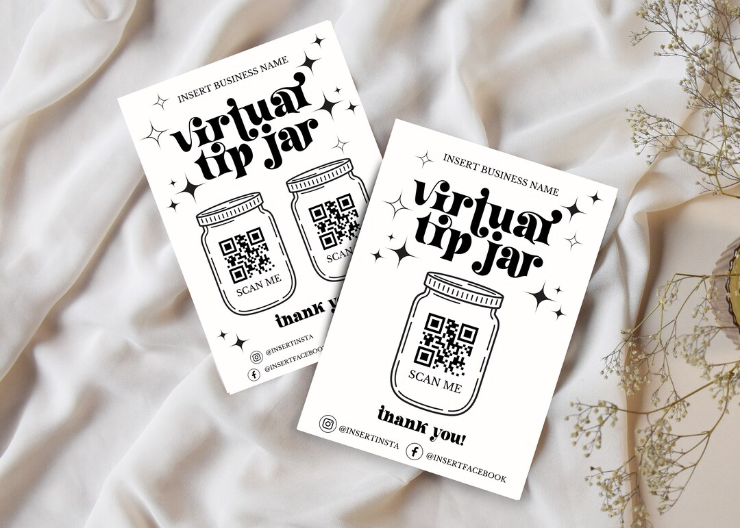 Virtual Tip Jar Printable | Custom Virtual Tip Jar Template - Etsy