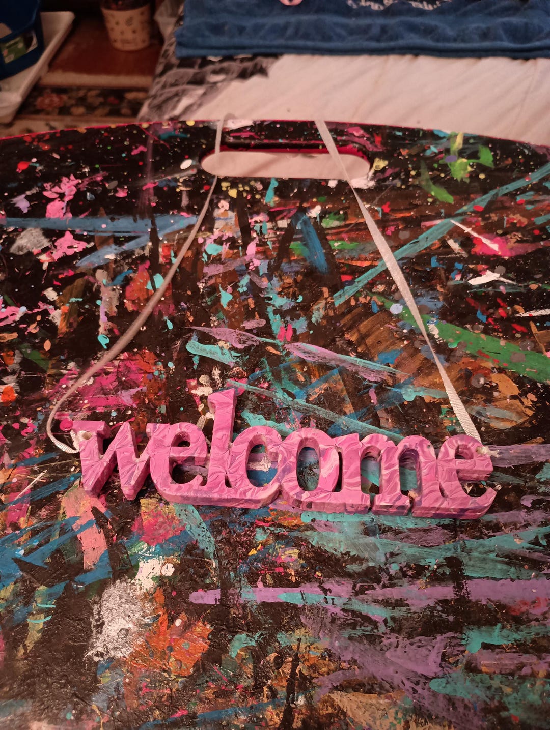 Welcome Paint Pour Sign - Etsy