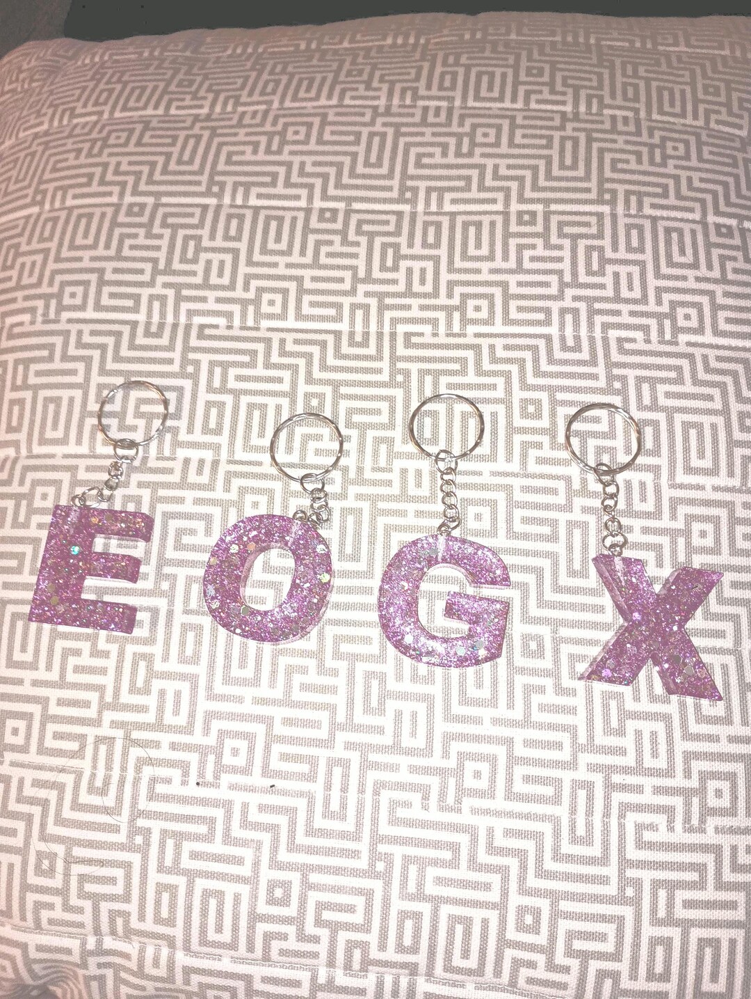 Glitter Keychains in All Letters and Numbers - Etsy