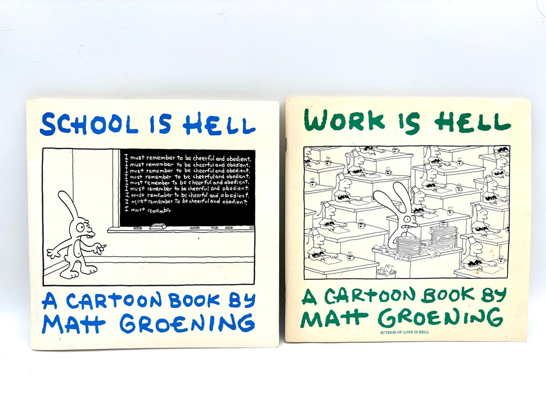Matt Groening Comic Booklets – School is Hell, Work is Hell, Vintage ...