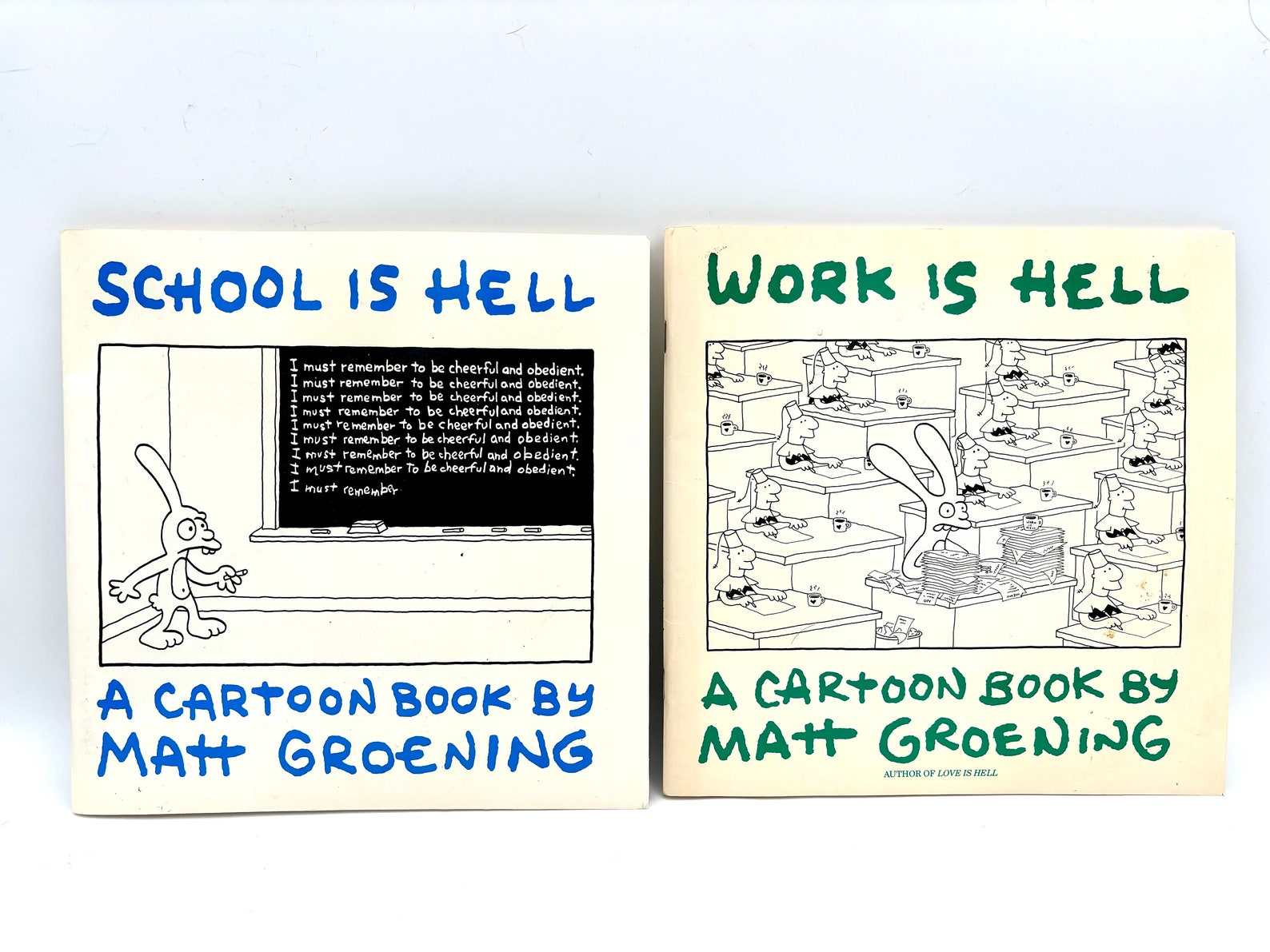 Comic Booklets School is Hell, Work is Hell, Matt Groening, Vintage ...