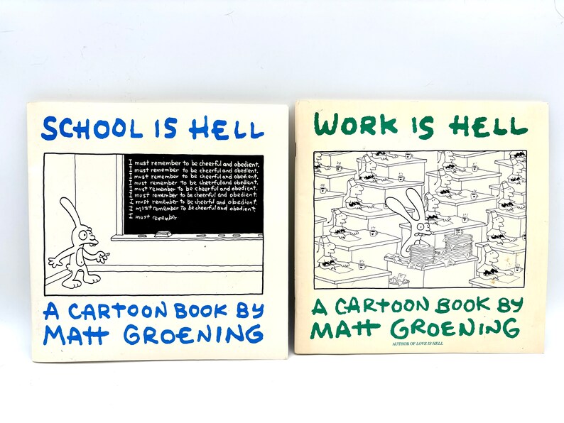 Comic Booklets School is Hell, Work is Hell, Matt Groening, Vintage ...