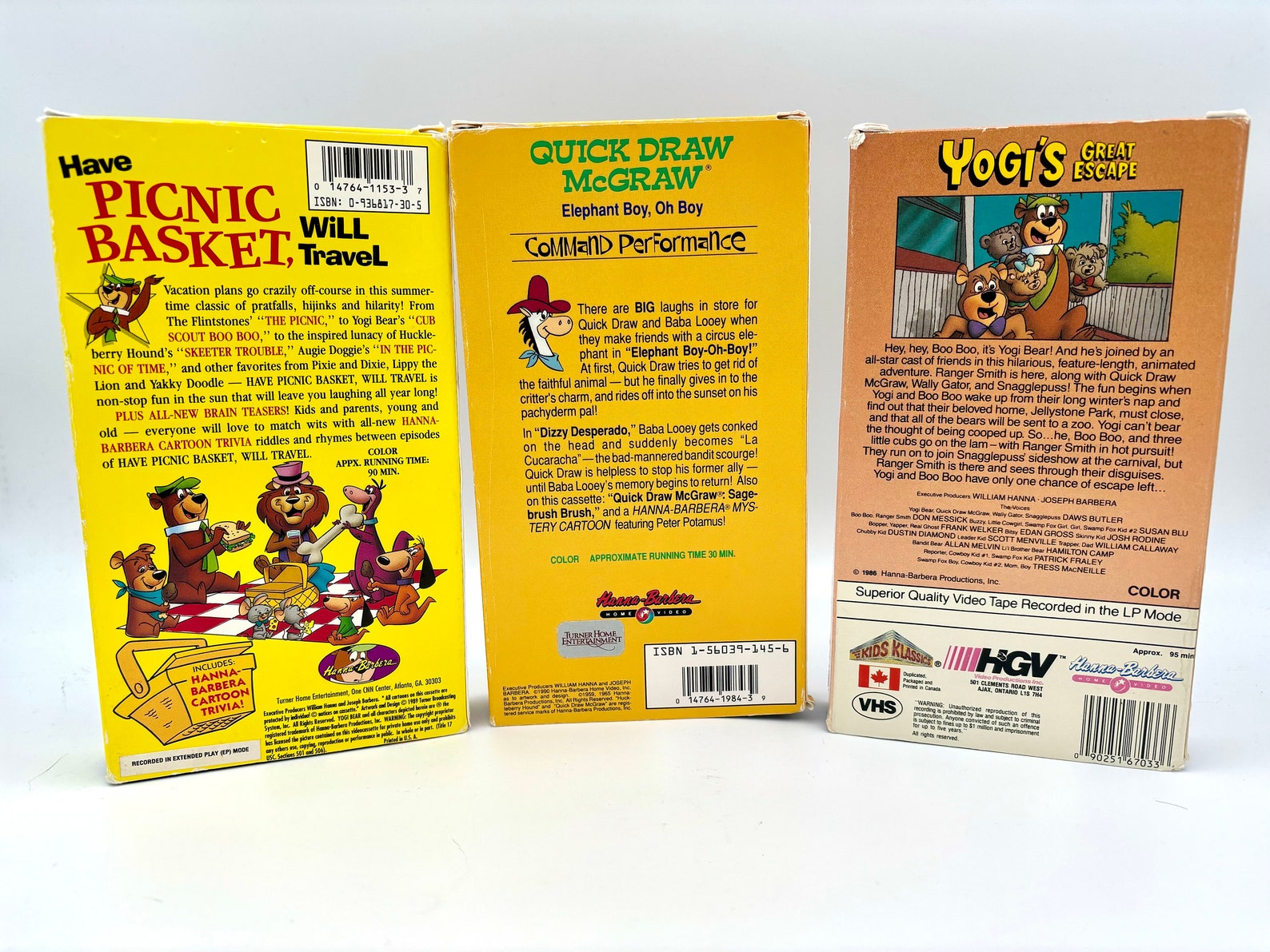 Rare Hanna-barbera VHS: Yogi Bear & Quick Draw Mcgraw Cartoons - Etsy