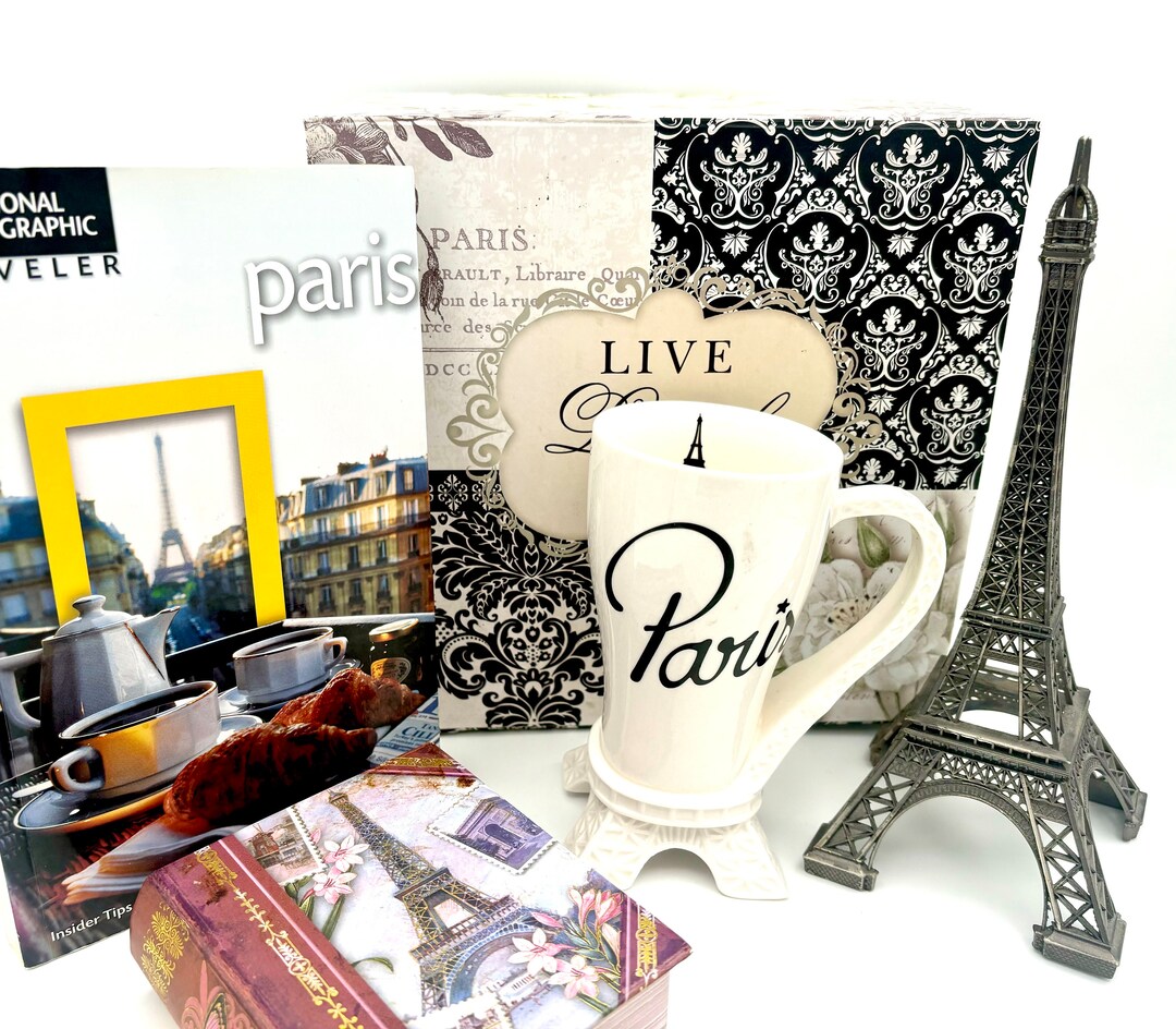 Paris Themed Gift Box, Metal Eiffel Tower, Paris Travel Guide, Unique ...