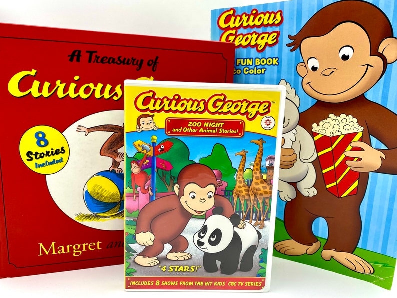 Curious George Collection: TV Series Dvd,rare Coloring Book, Collectors ...