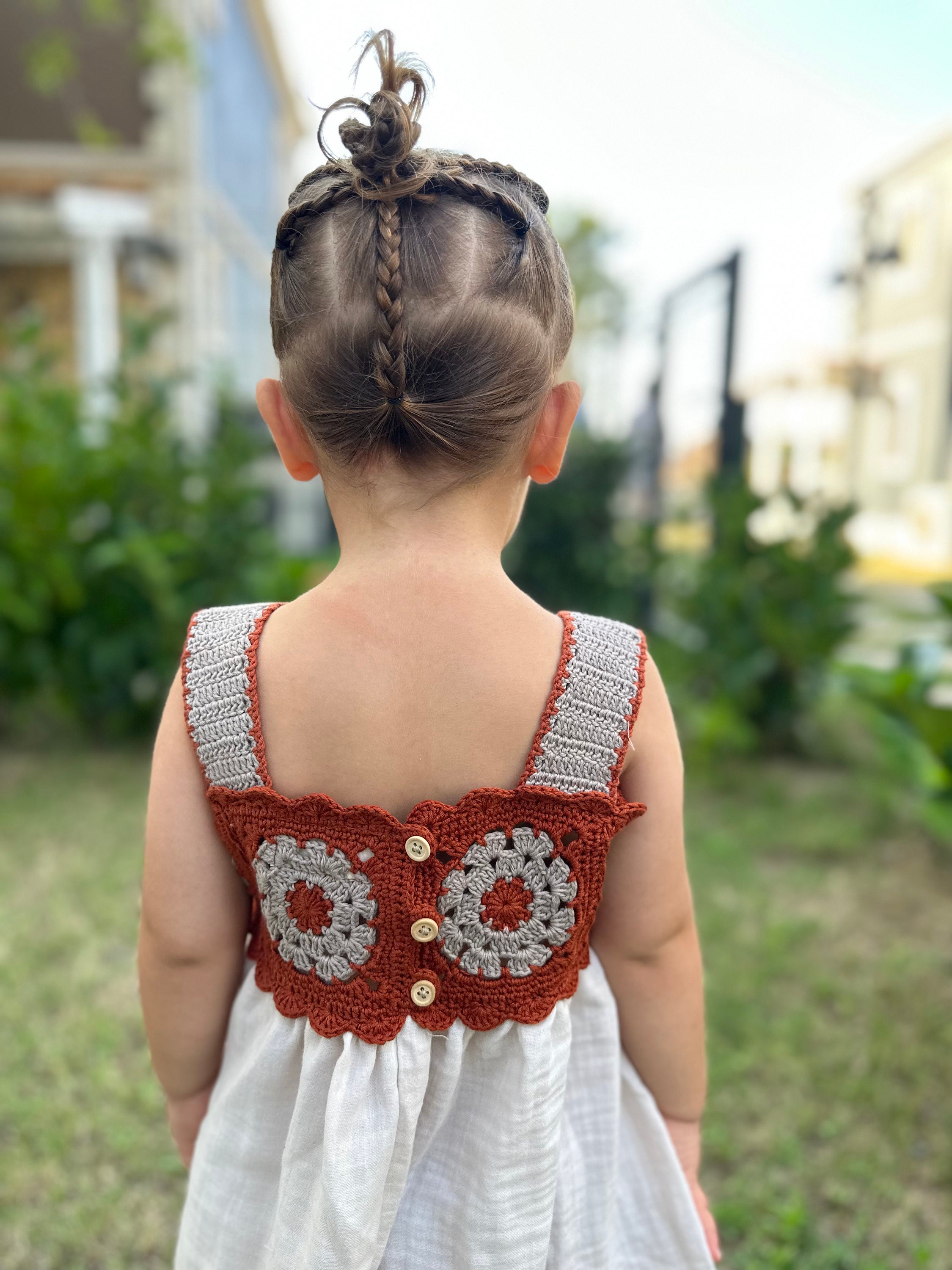 Boho Crochet Flower Girl Dress – Organic Muslin Sundress - Etsy