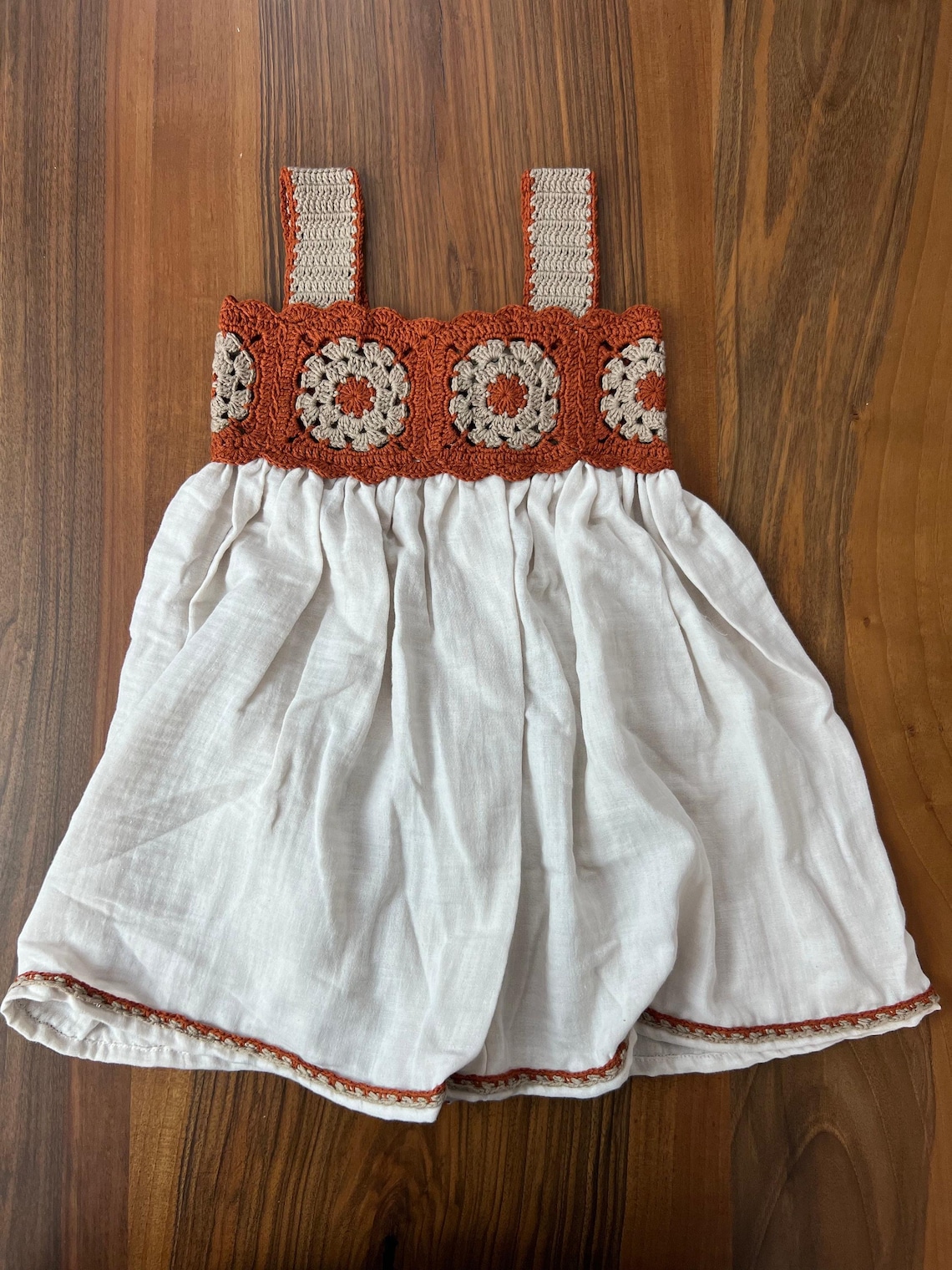 Boho Crochet Flower Girl Dress – Organic Muslin Sundress - Etsy