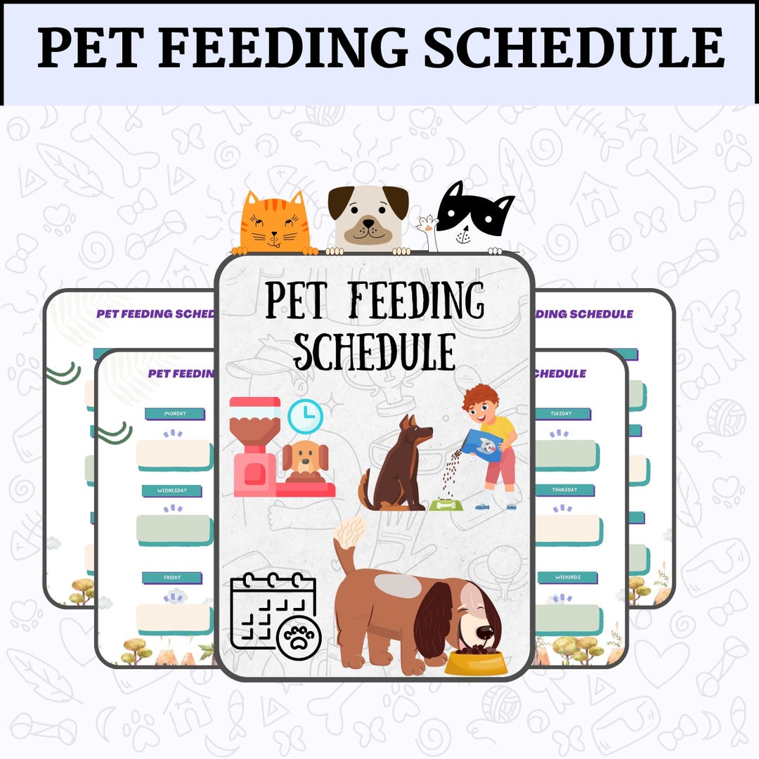 Pet Feeding Schedule / Digital Planner / Printable / Instant Download ...