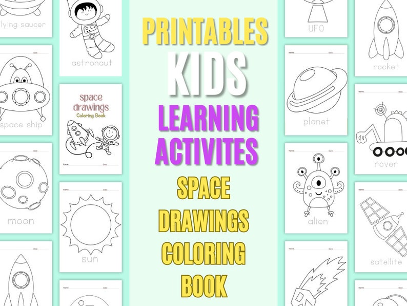 Printable Preschool Worksheets Space Drawings Coloring Book Preschool ...
