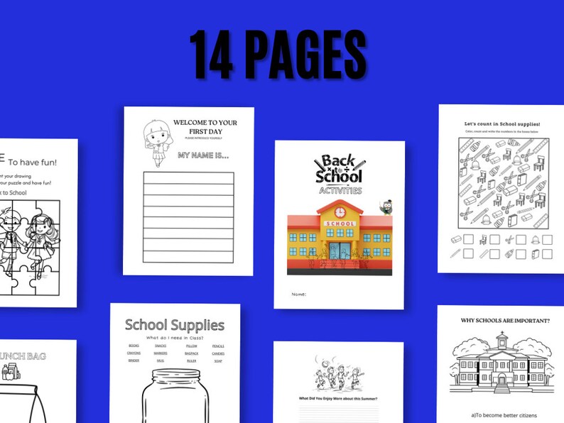 Printable Preschool Worksheets Activity and Coloring Back to School ...