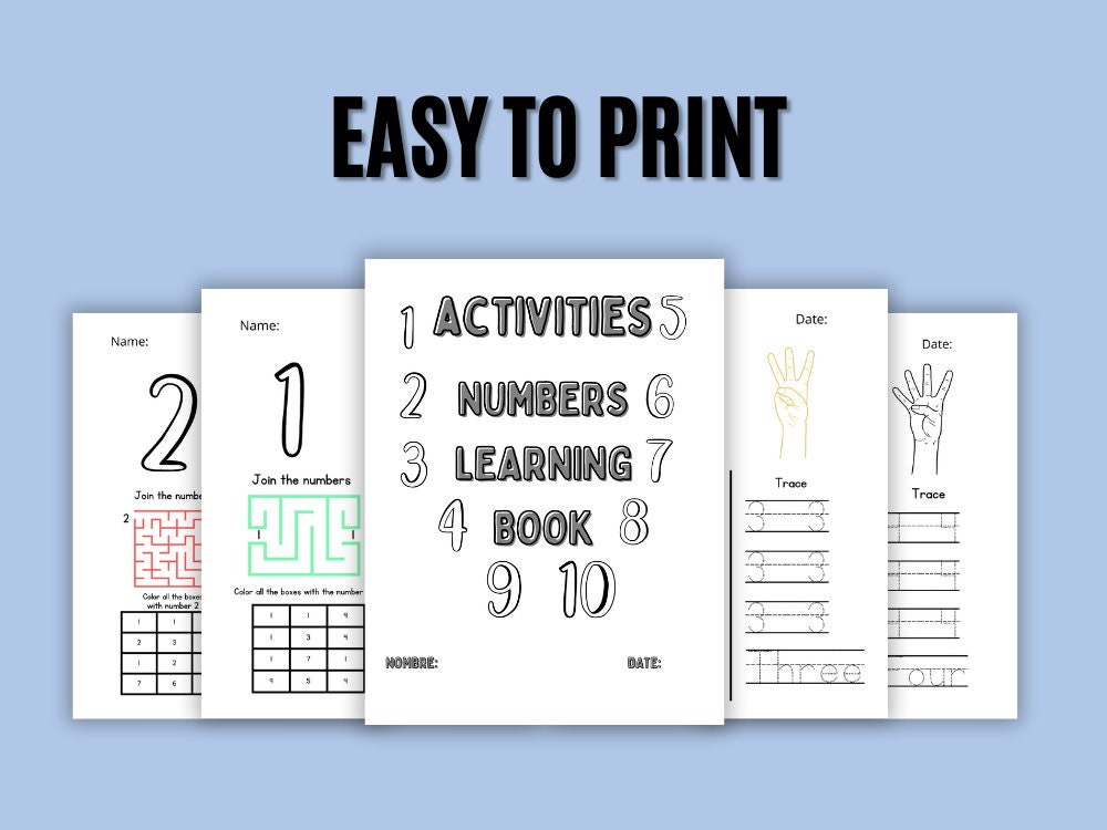 Printable Preschool Worksheets Numbers Learning Book Preschool Workbook ...
