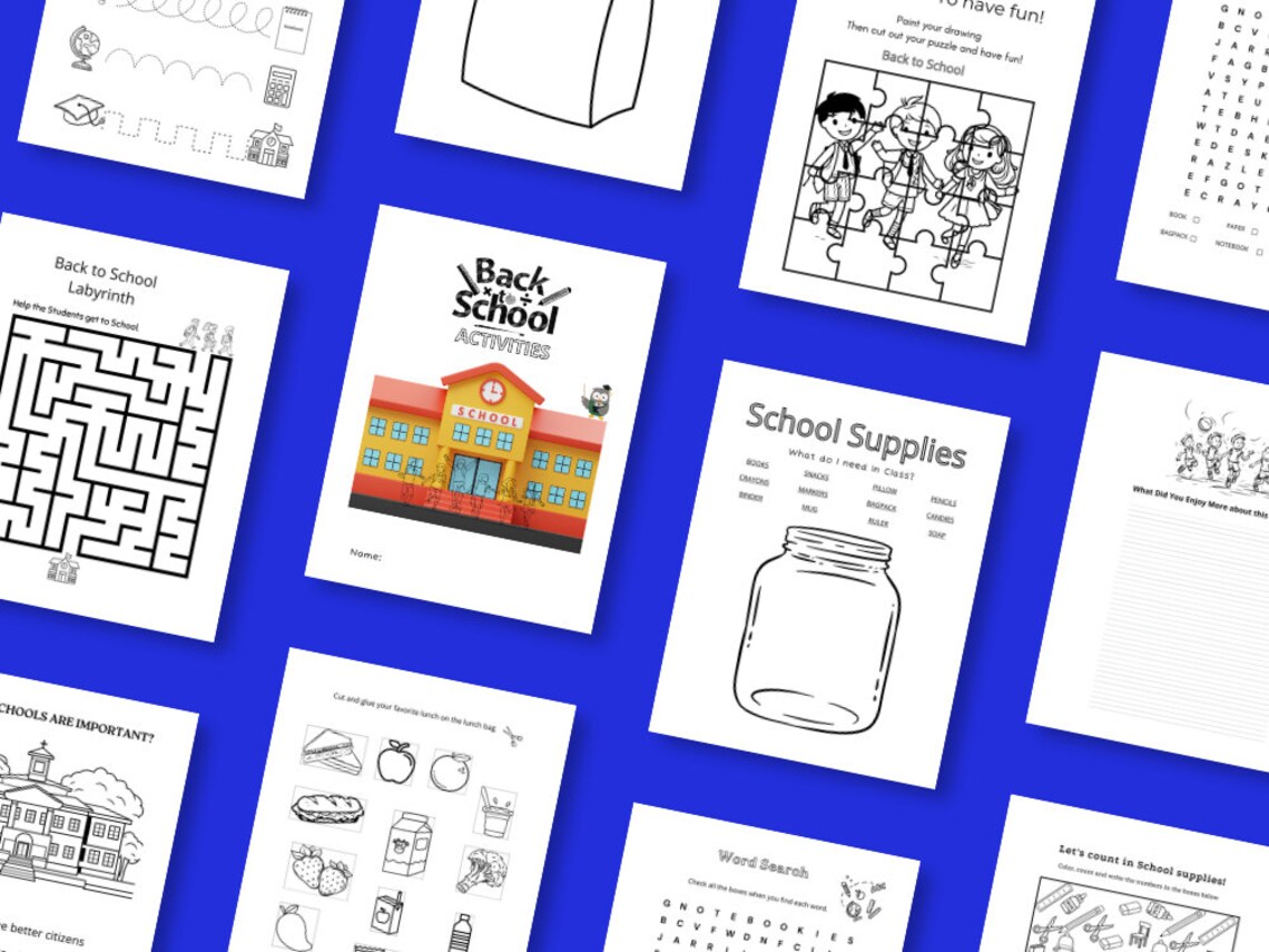 Printable Preschool Worksheets Activity and Coloring Back to School ...