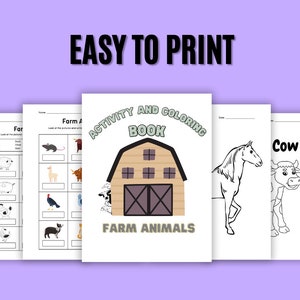 Printable Preschool Worksheets Activity and Coloring Book Farm Animals ...