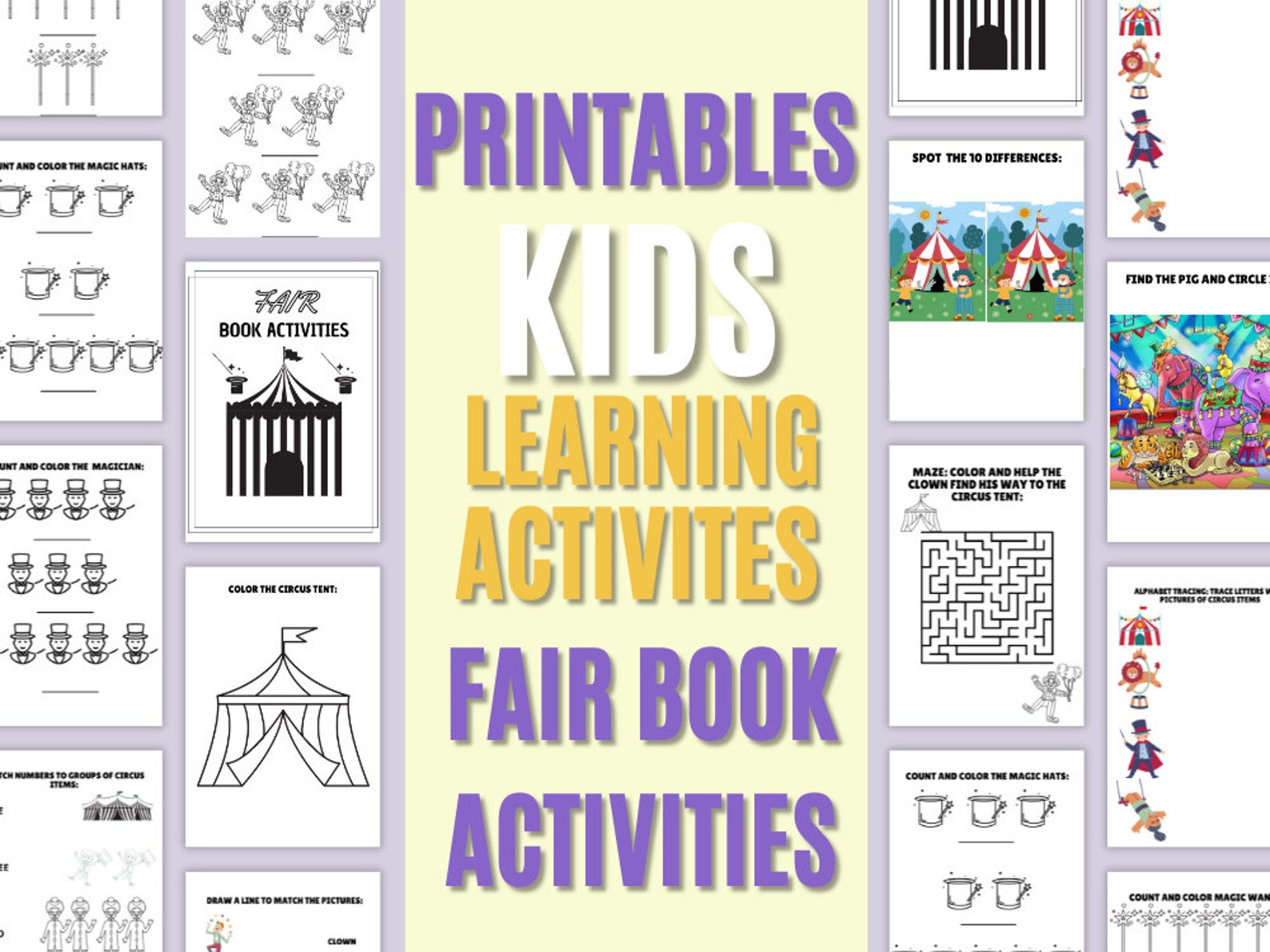 Printable Preschool Worksheets FAIR BOOK ACTIVITIES Preschool Workbook ...