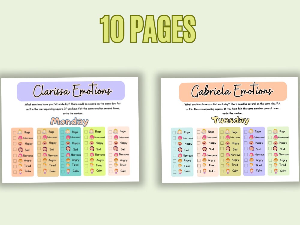 Editable Daily Emotion Chart Kindergarten Preschool Homeschool ...