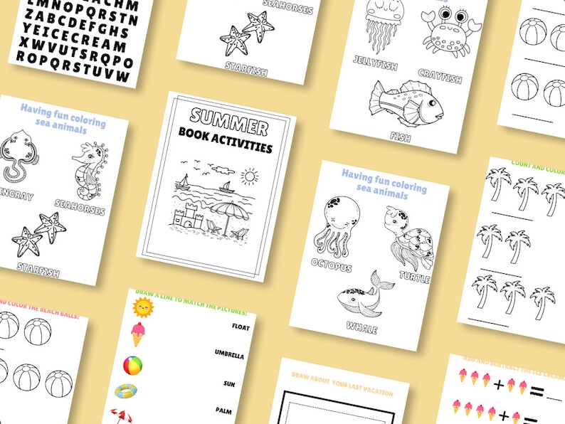 Printable Preschool Worksheets Summer Workbook Preschool Workbook 10 ...