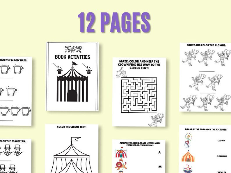 Printable Preschool Worksheets FAIR BOOK ACTIVITIES Preschool Workbook ...
