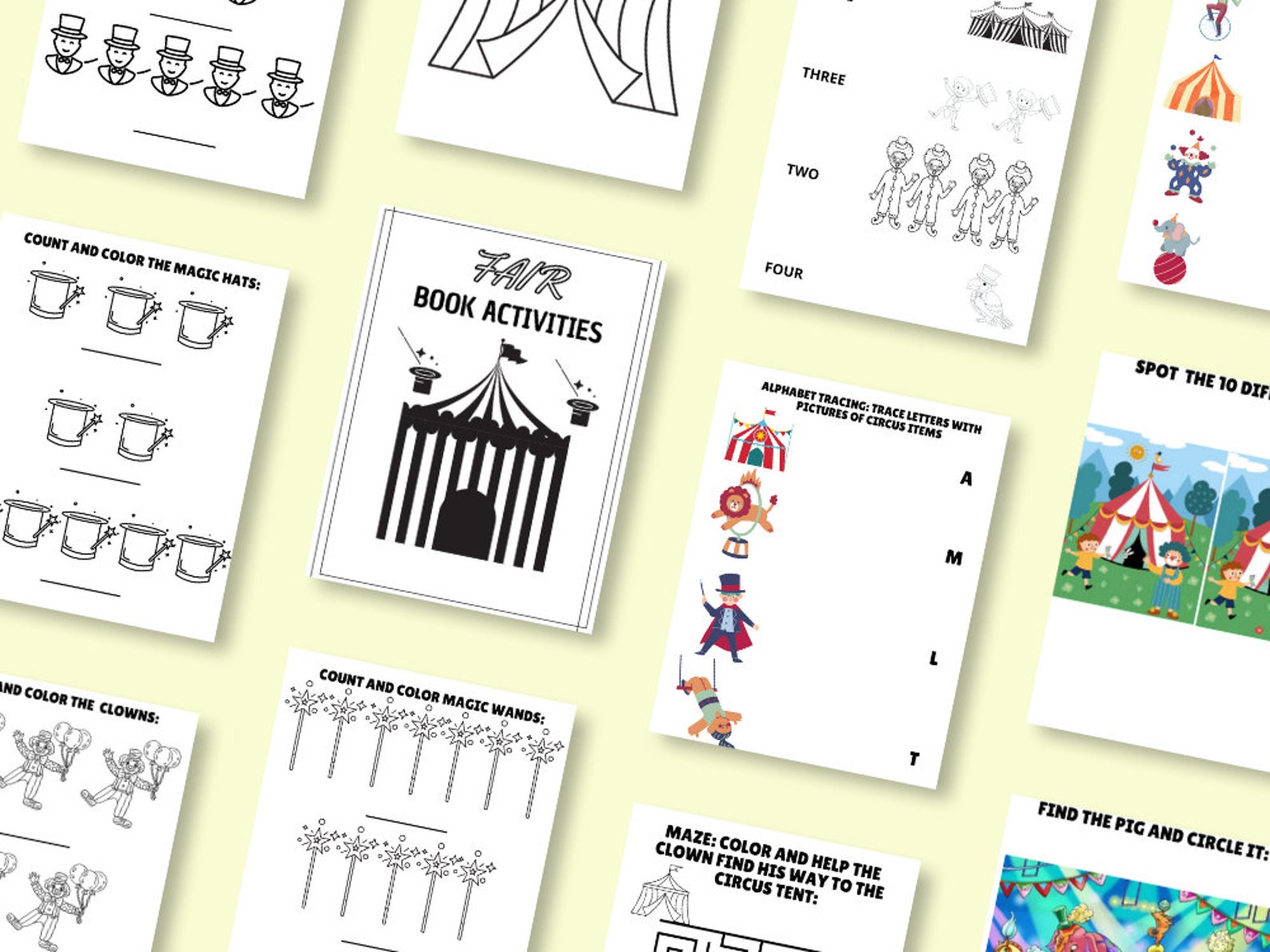 Printable Preschool Worksheets FAIR BOOK ACTIVITIES Preschool Workbook ...