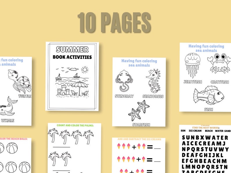 Printable Preschool Worksheets Summer Workbook Preschool Workbook 10 ...