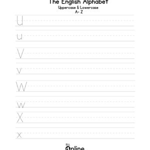 Practice Writing English Alphabet A-Z - Etsy