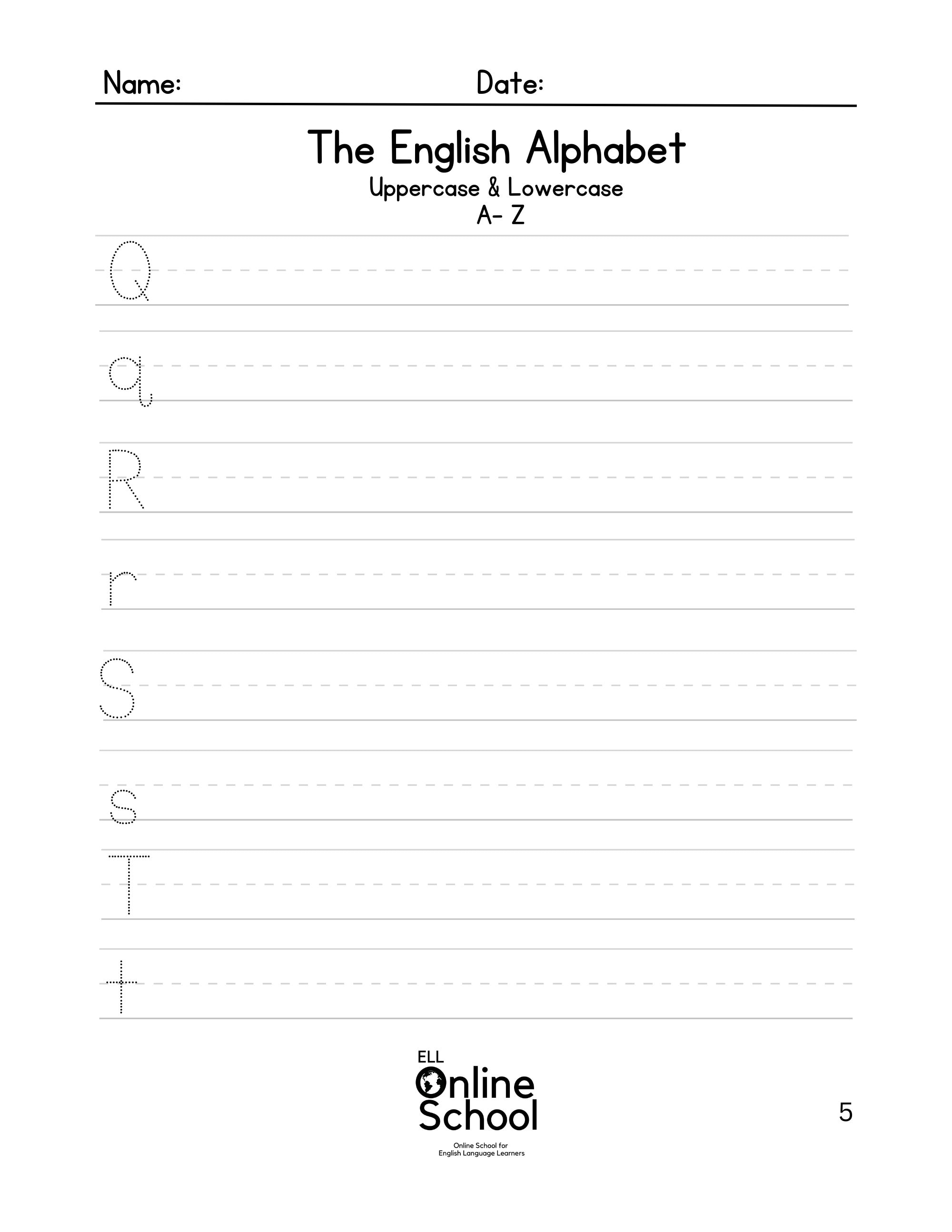 Practice Writing English Alphabet A-Z - Etsy