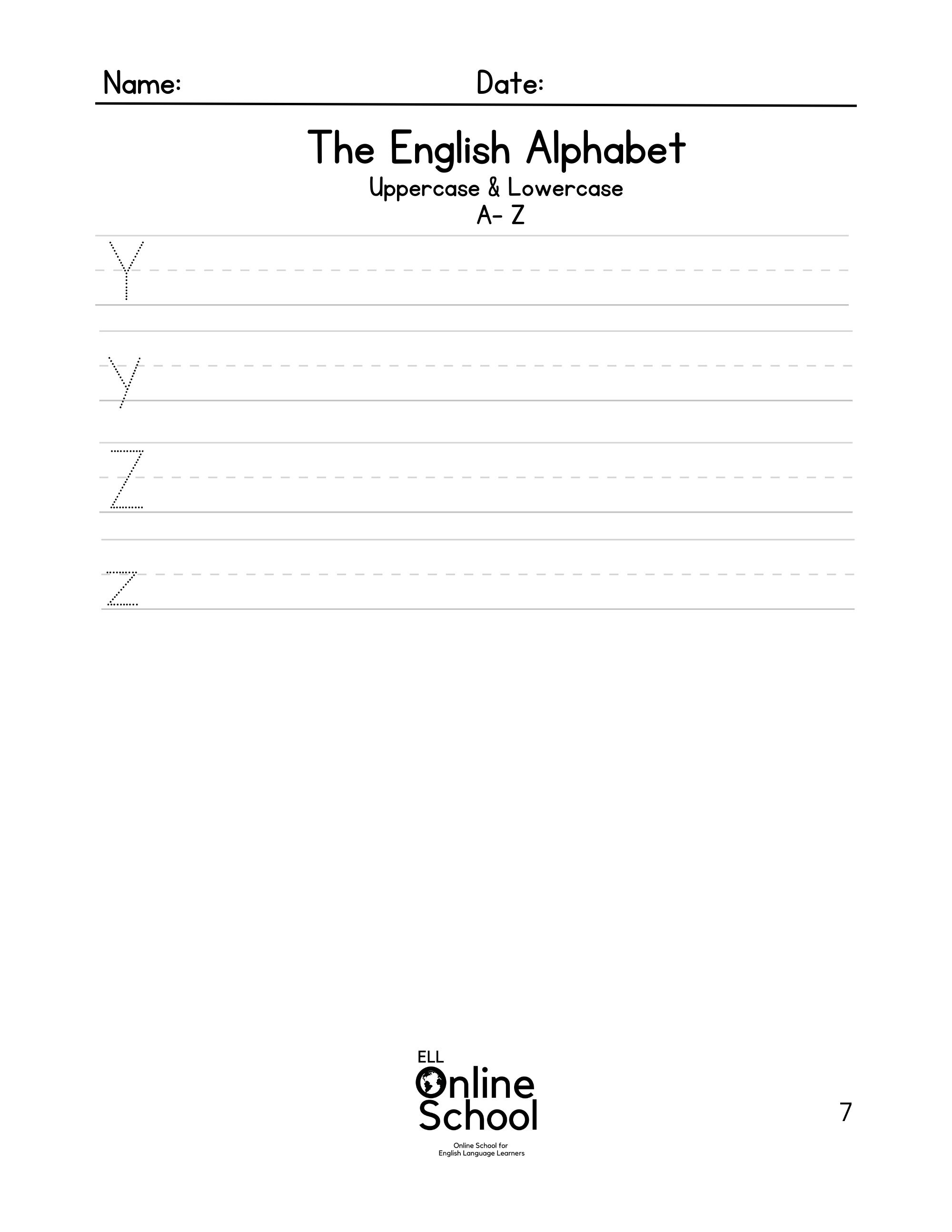 Practice Writing English Alphabet A-Z - Etsy