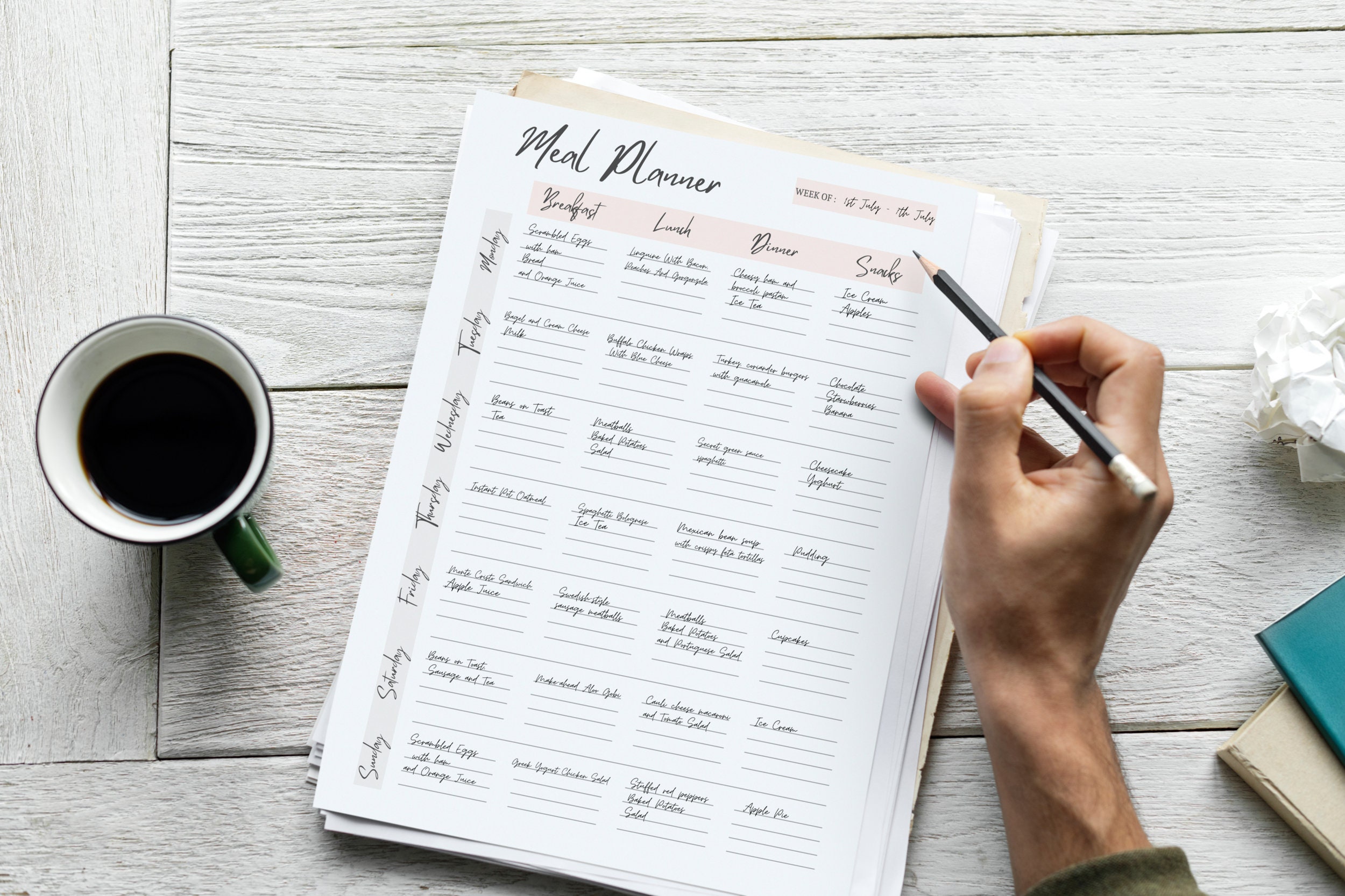 Weekly Meal Planner Bundle Printable Undated Planner Meal - Etsy