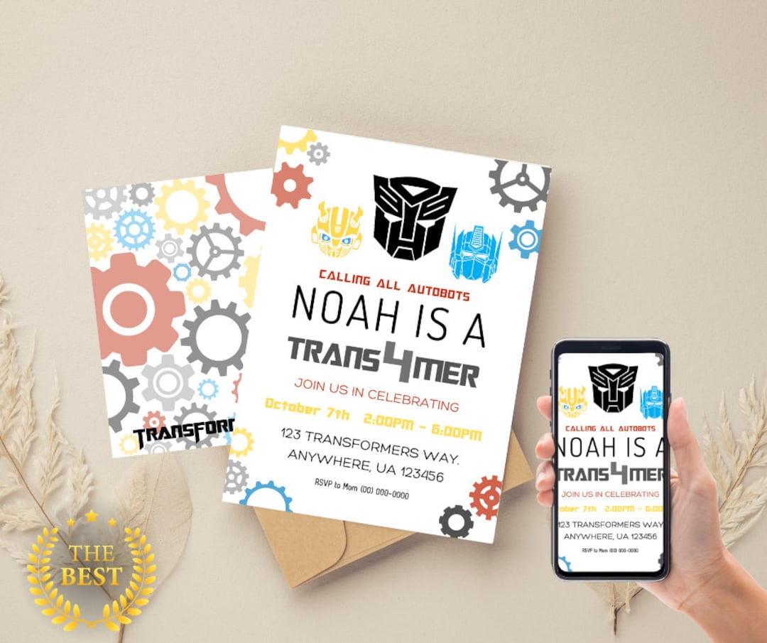 Transformers Birthday Invitation Template - Etsy