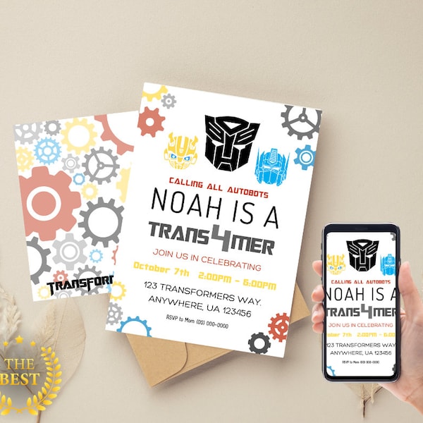 Transformers Birthday Invitation - Etsy