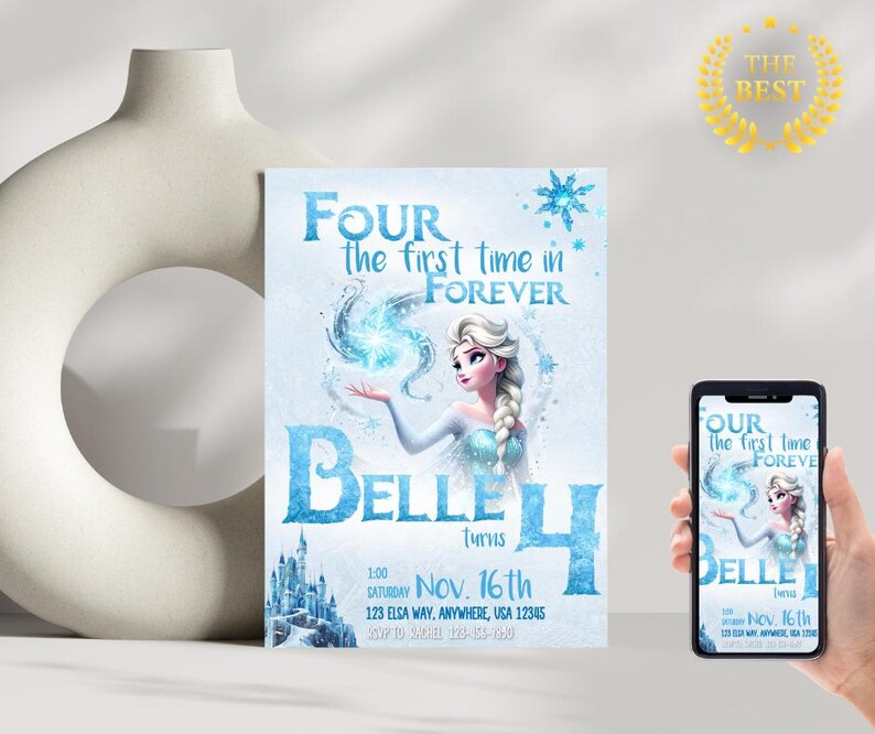 Elsa Birthday Invitation Template - Etsy